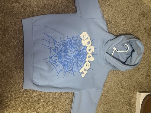 sp5der hoodie light blue Size S new without tags RN: 162474 | eBay