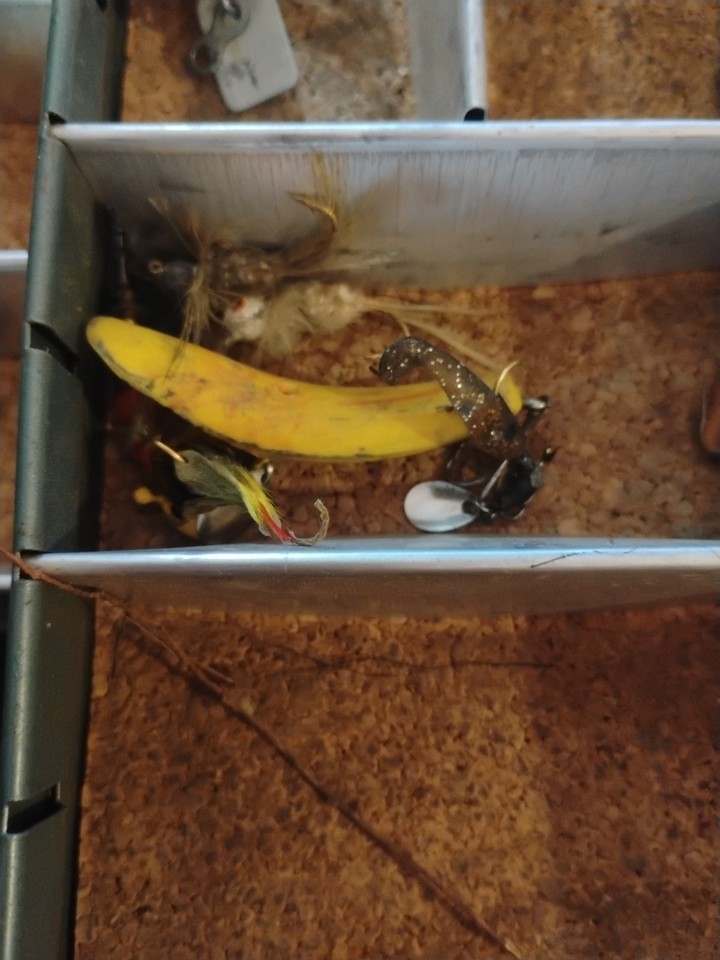 Vintage Walton Grip Loc tackle box Fishing lures and Lots Of ...