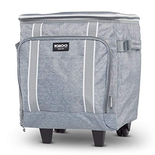 Large Portable Insulated Soft Coolers with Rolling Wheels Light Gray 40 ...