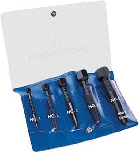 Set Screw Extractor Double-Edged Set 5 Parts (Size 1-5 In Vinyl Pouch ...