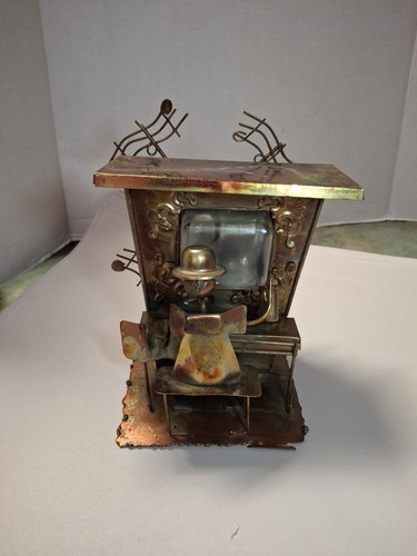 Vintage Copper Piano Man Music Box Plays "The Entertainer" From Sting ...