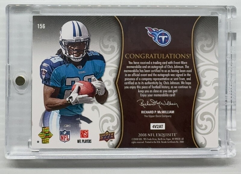 2008 Exquisite Chris Johnson Rookie Patch Auto Autograph RC #73/75 ...
