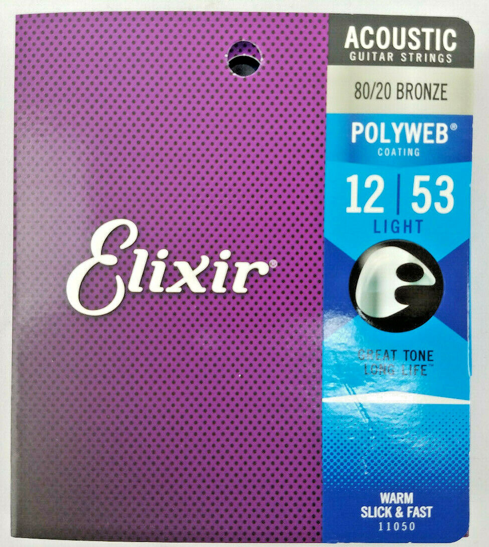Elixir 11050 Polyweb 80/20 Bronze Acoustic Guitar Strings for sale ...