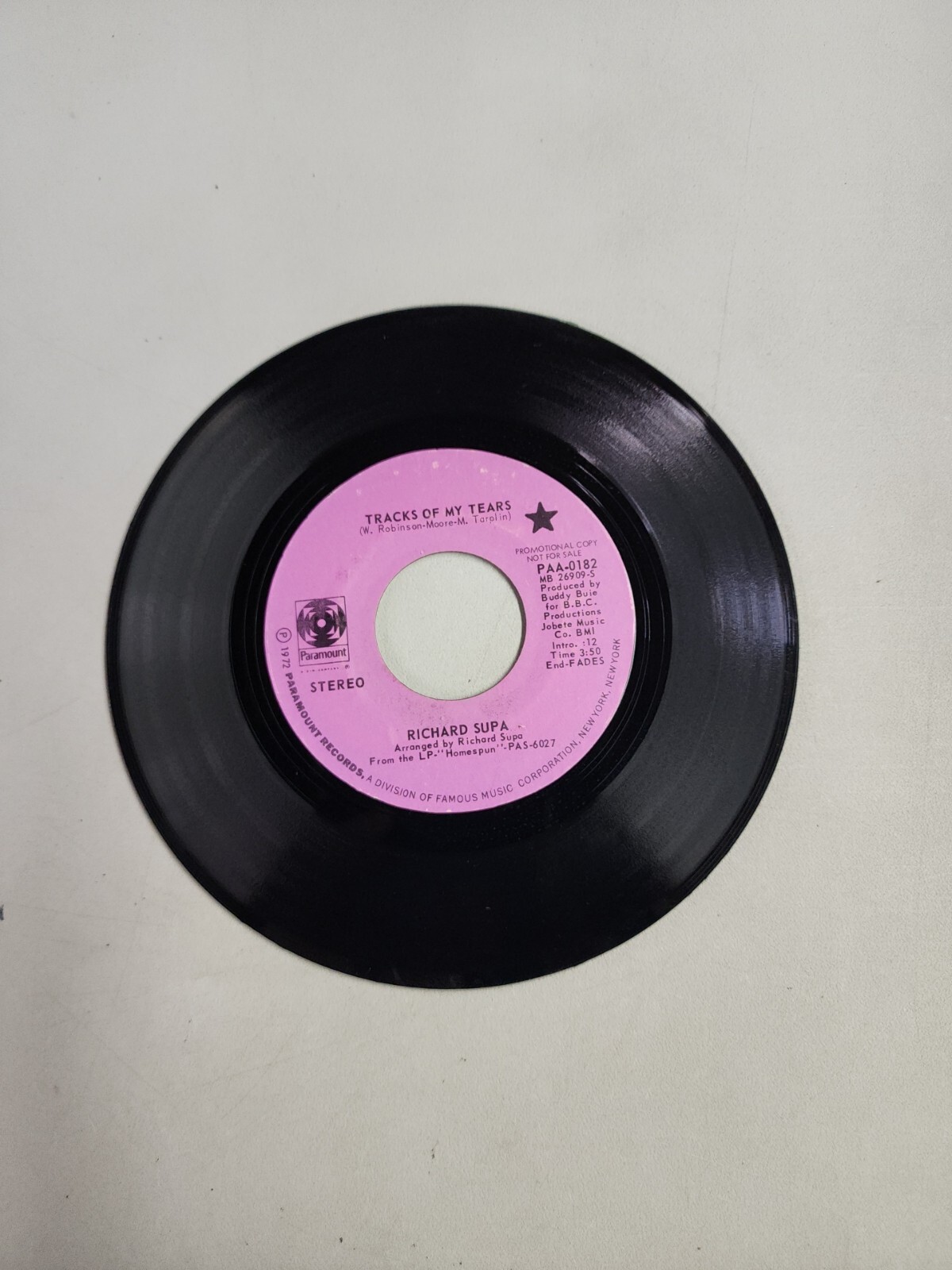 Richard Supa - Traces of my Tears - Paramount (45RPM 7”)(AA100) | eBay