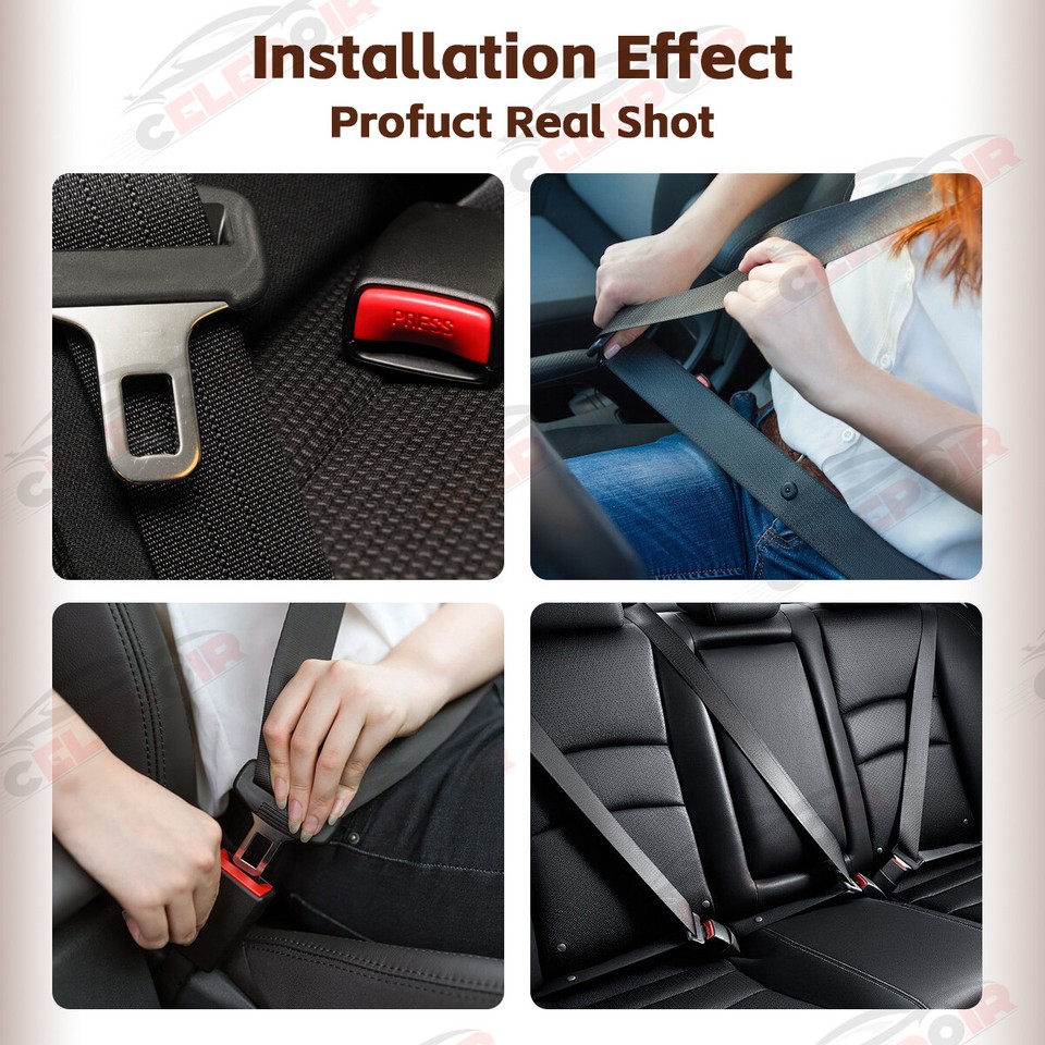 Pair Retractable 3 Point Safety Seat Belt Strap Car Vehicle Belt for ...