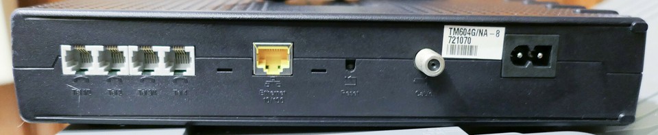 Arris TM604G 4 telephone port +Docsis 2.0 Cable modem w/ battery back ...