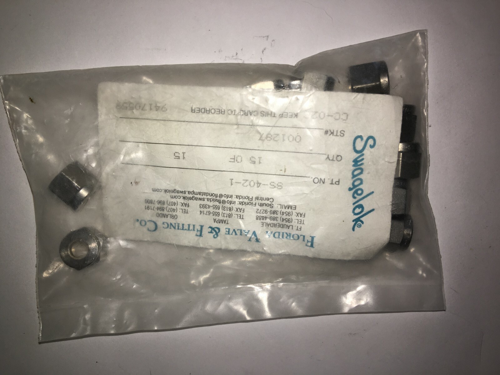 Swagelok Fitting SS-402-1 New 15 pieces | eBay