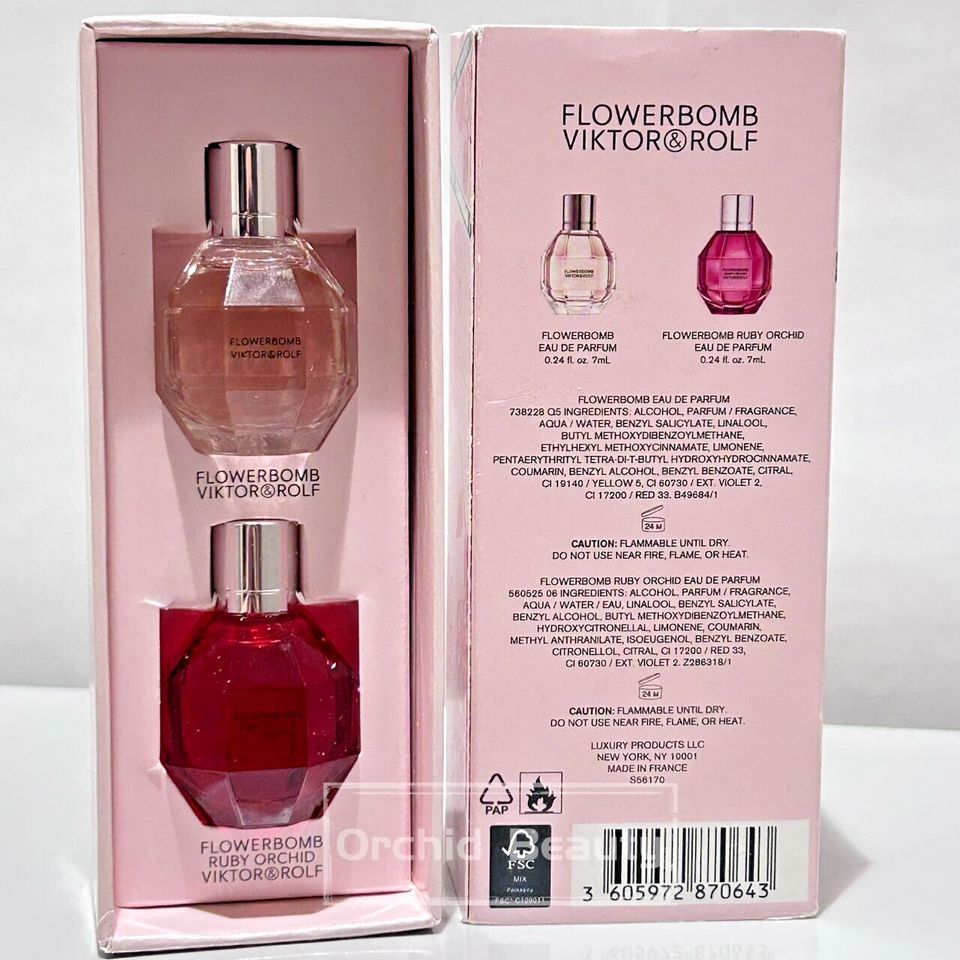 New Viktor&Rolf Flowerbomb & Ruby Orchid EDP perfum splash Mini Set 2x ...