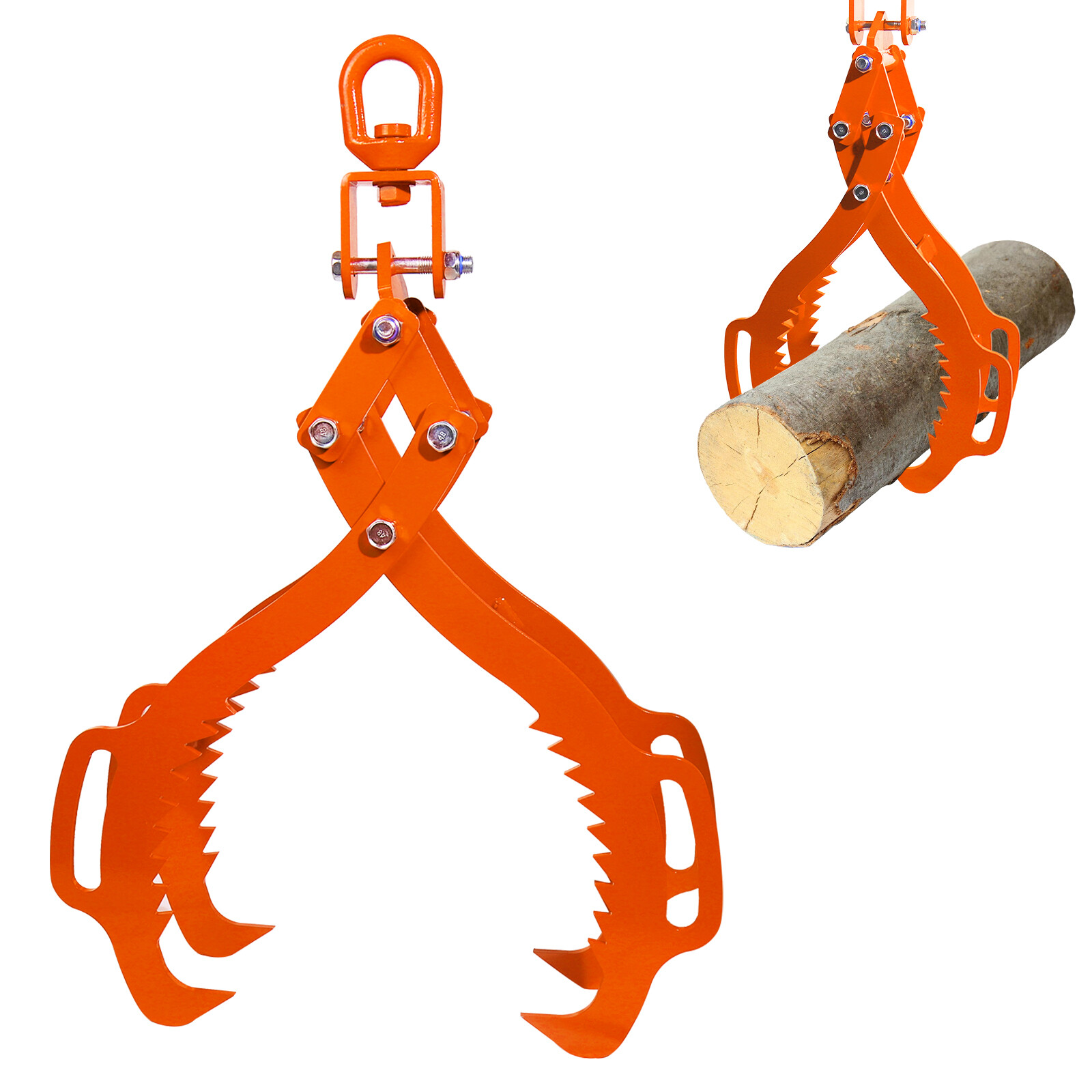 4 Claw Log Lifting Tongs Heavy Duty Steel Grapple Timber Claw Felling ...
