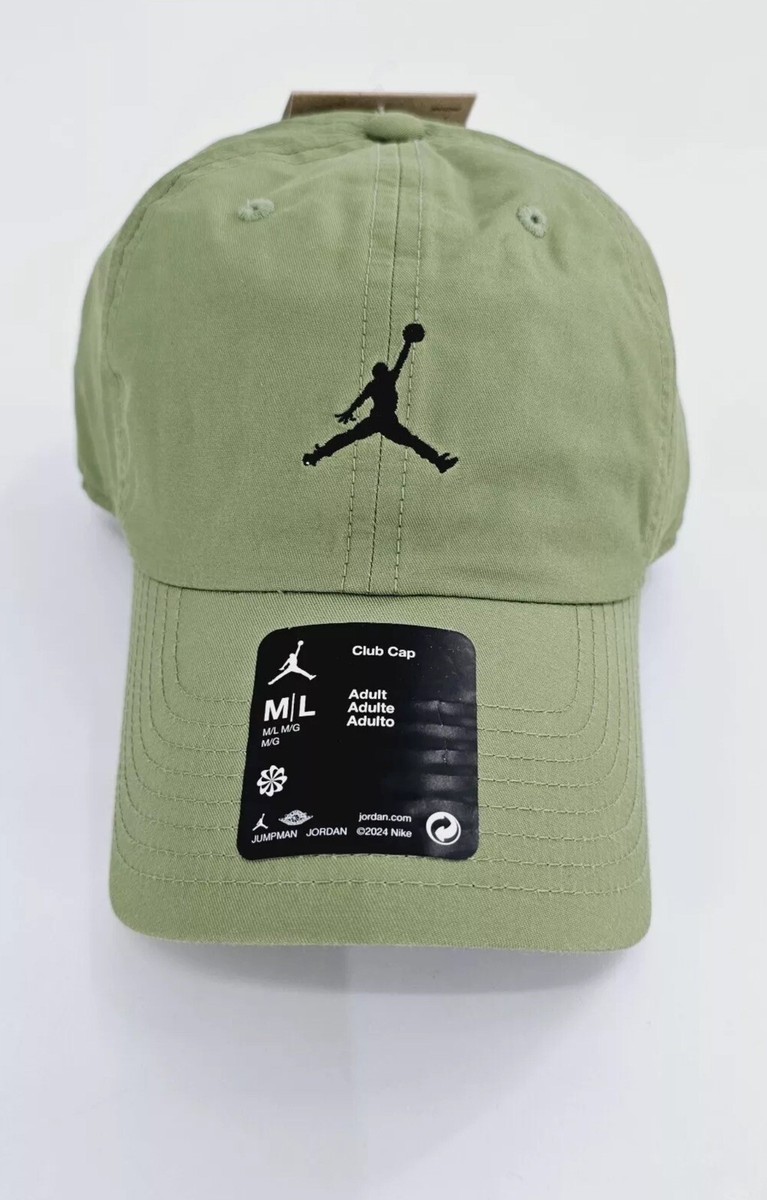 Jordan Air Club Cap Nike Hat Olive Green Adult Size M/L Jordan Air Club Cap Nike Hat Olive Green Adult Size M/L