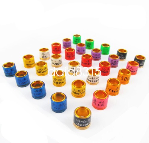 50pcs 7mm 8mm personal gold aluminium logo year name flag pigeon ring ...