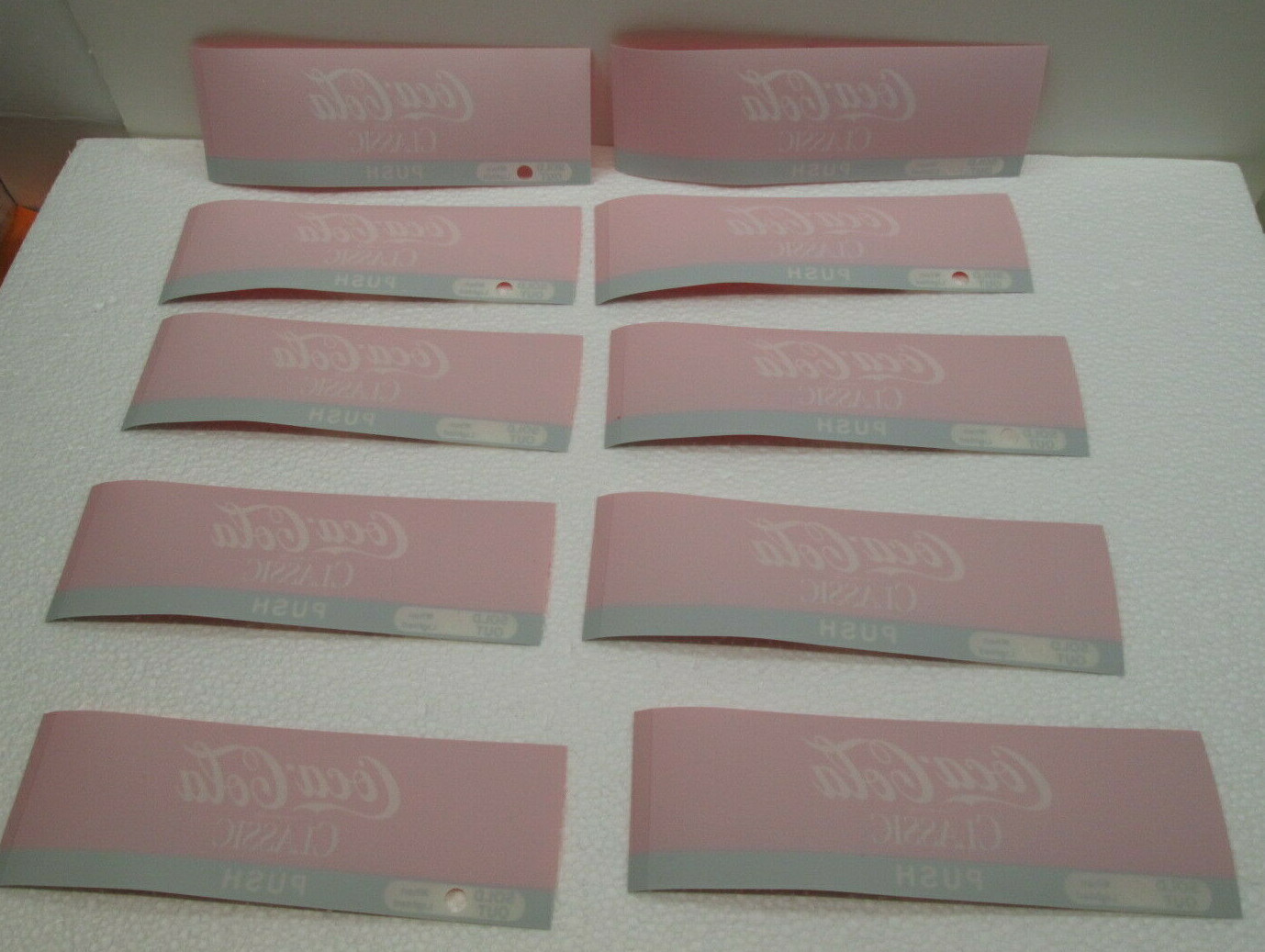 10 ORIGINAL VINTAGE COCA~COLA VENDING MACHINE SELECTION INSERTS 7x21/4 ...