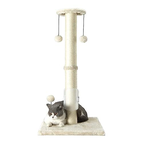 32" Tall Cat Scratching Post Sisal Rope Scratch Posts With Hanging Ball ...
