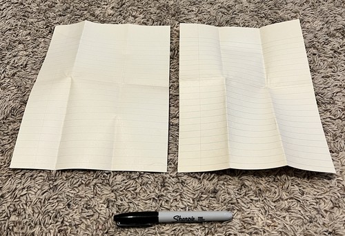 RARE 1930's COMPLETE PIECES OF NOTEBOOK PAPER, TAKEN OUT OF 1932 POSTAL ...
