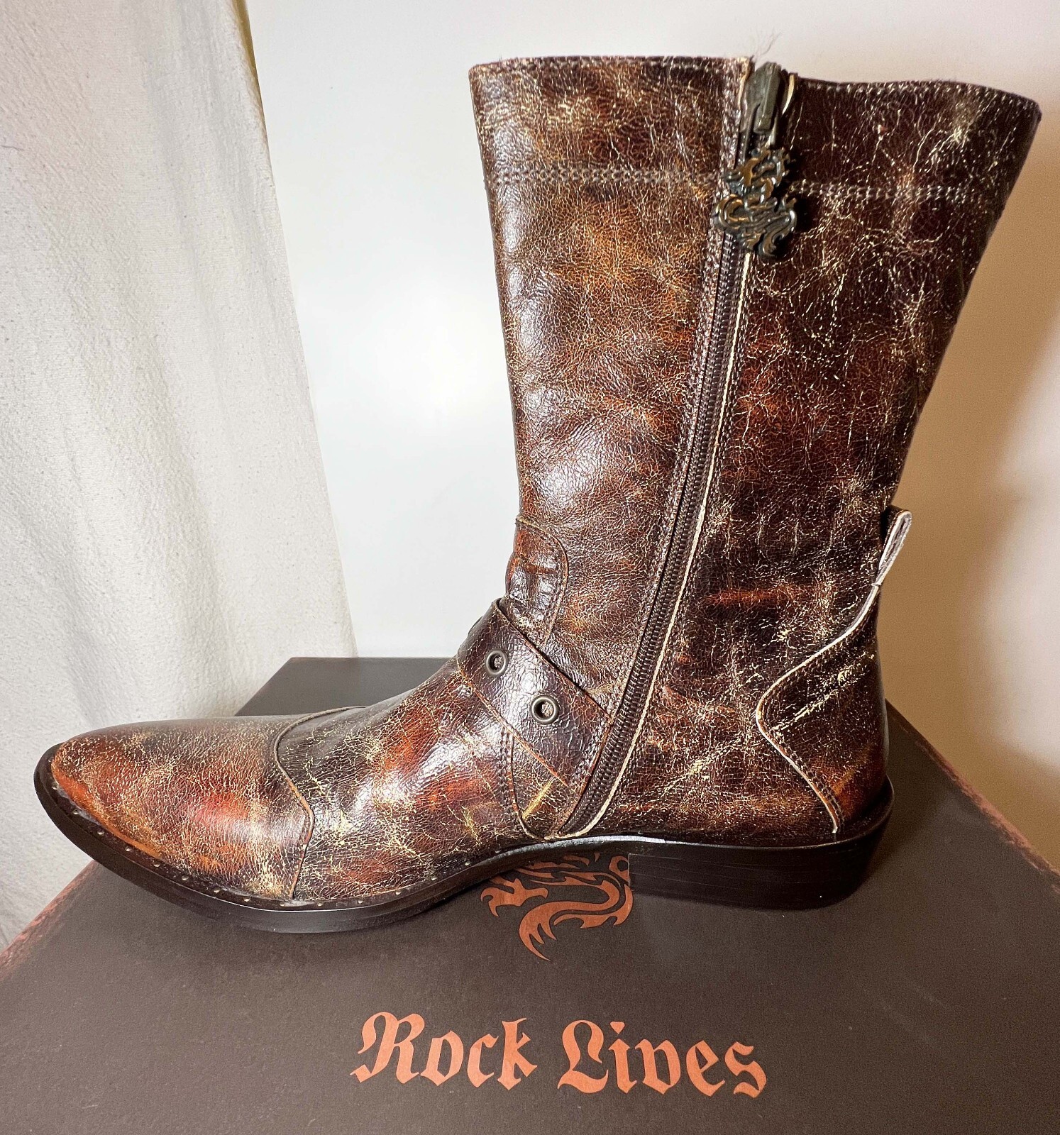 MARK NASON SKIDWAY Boots/ Dragon Rock /Distressed/Color BRN, US Size 8 ...