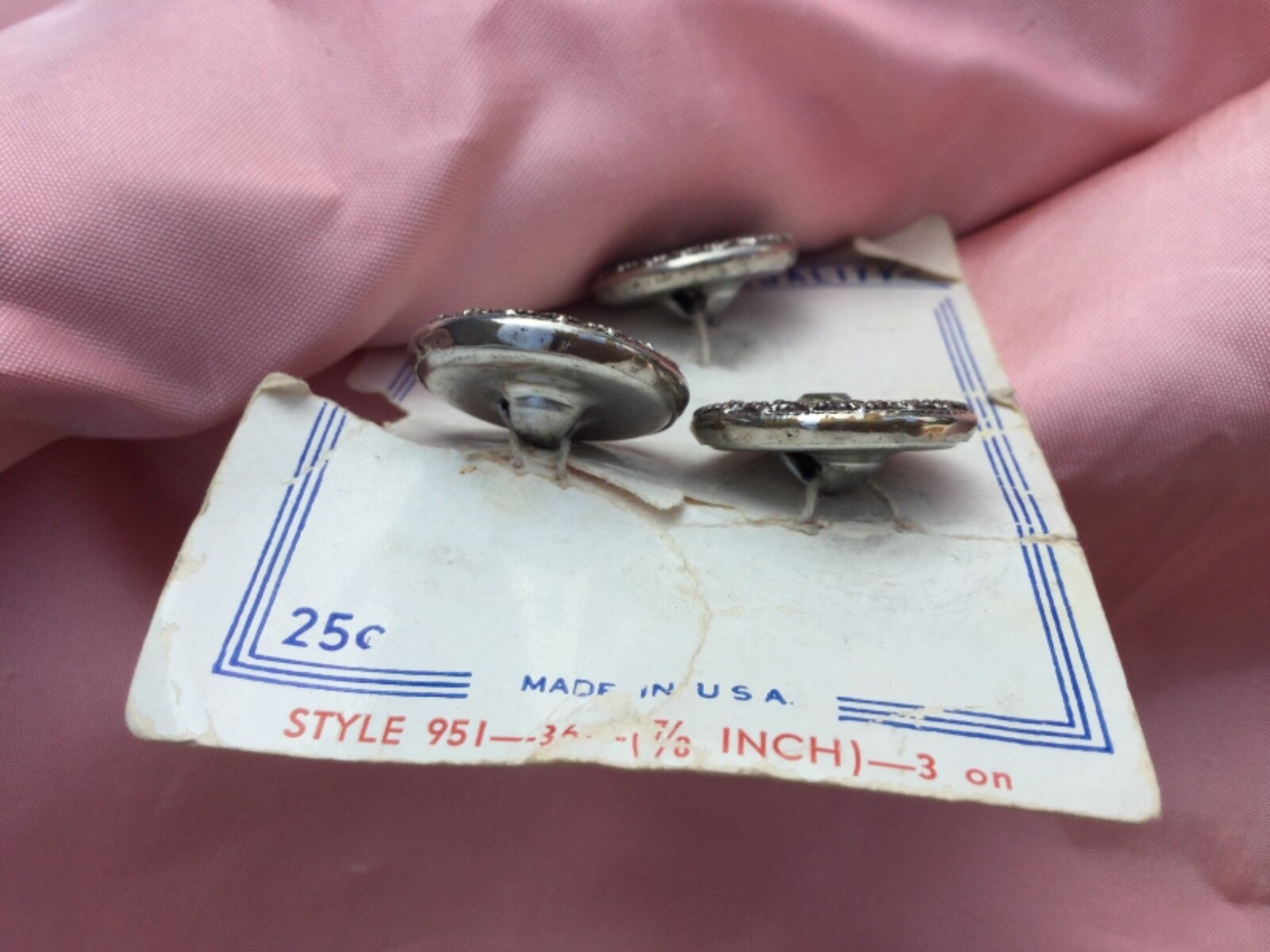 Vintage Art Nouveau Carded Set Mirrored back Rhinestone Supreme Quality ...