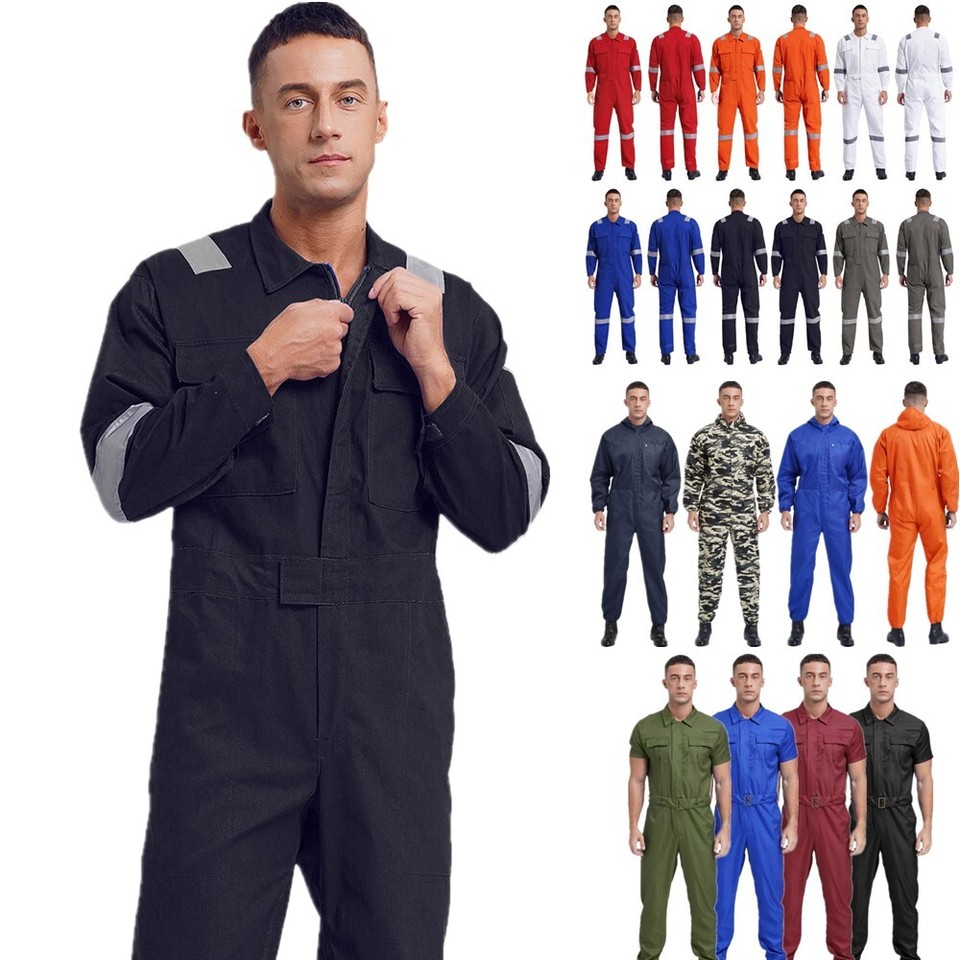 Mens Coveralls Jumpsuit Work Overalls One-piece Dustproof Dungarees ...