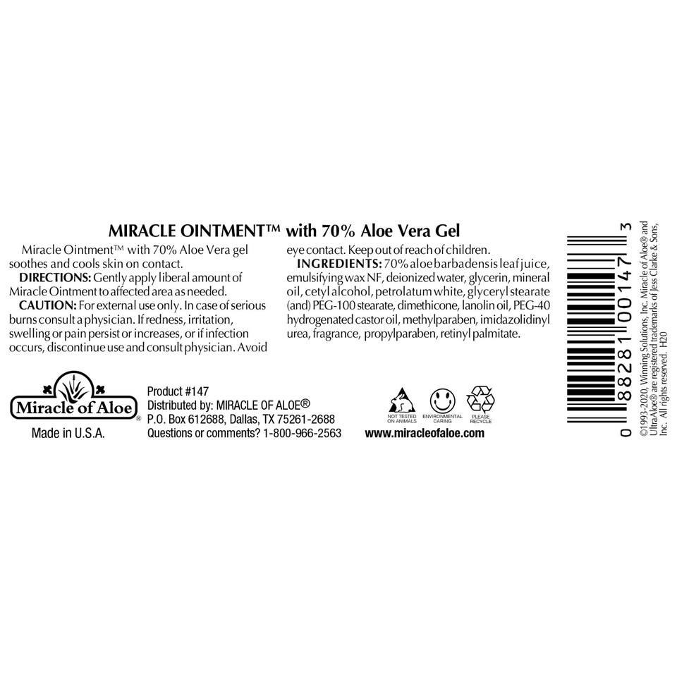 Miracle of Aloe - Miracle Ointment Aloe First Aid Cream 2 Oz. | eBay