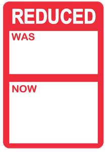 Red - Reduced was / now Price Stickers / Labels For Use With Thermal ...