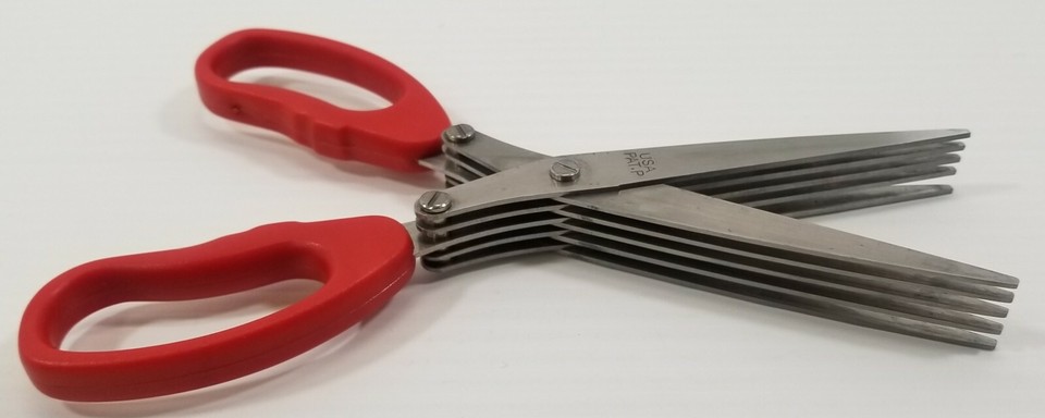 Red Document Kitchen Herb Shredding 5 Blade Scissors - Multipurpose ...