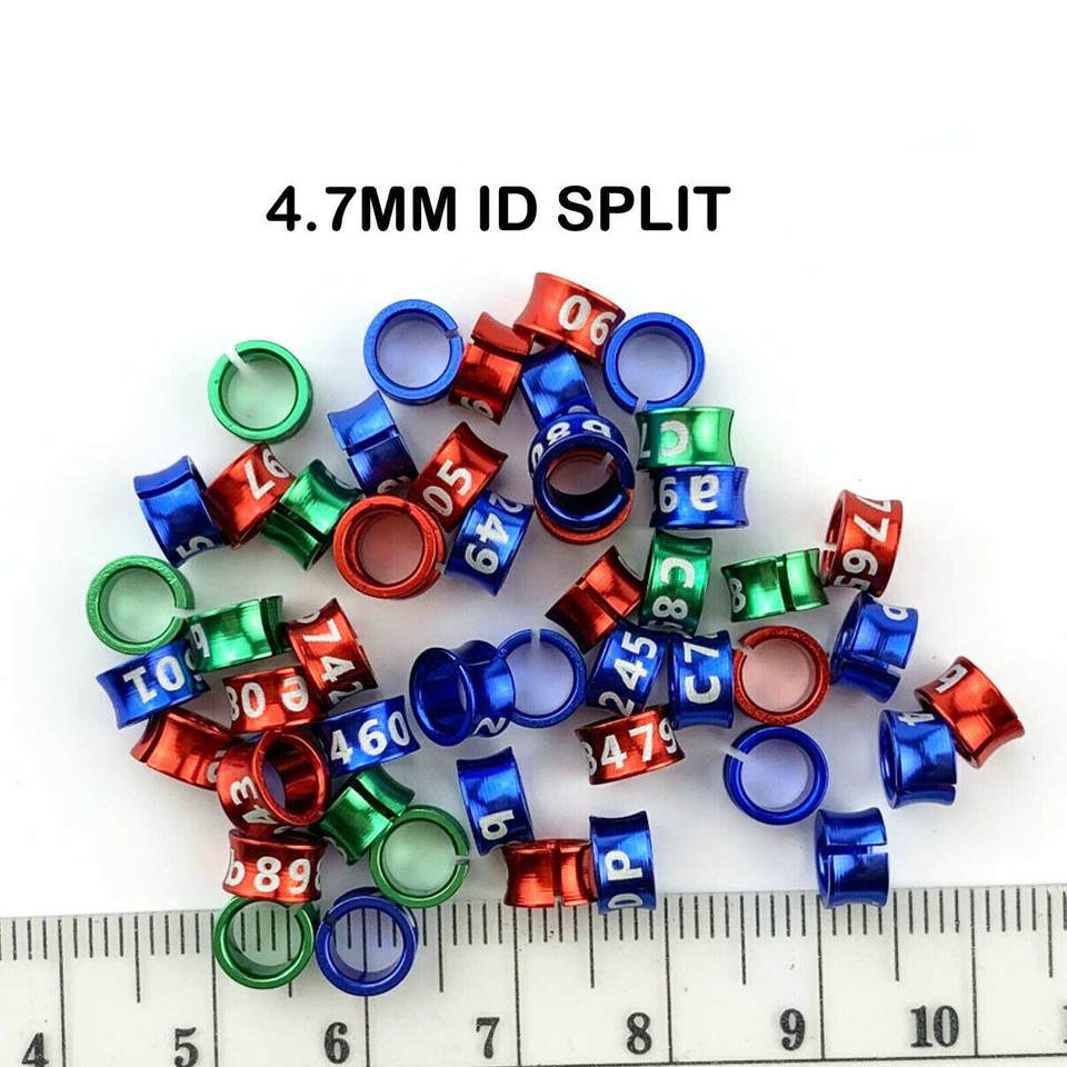 50x Split Aluminium Bird Leg Bands Split Aluminium Bands Parrot Leg ...