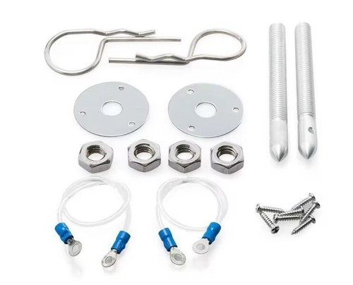 Aluminum Racing Hood Pin Latch Set Lanyard Studs Set Chevy Ford Dodge ...