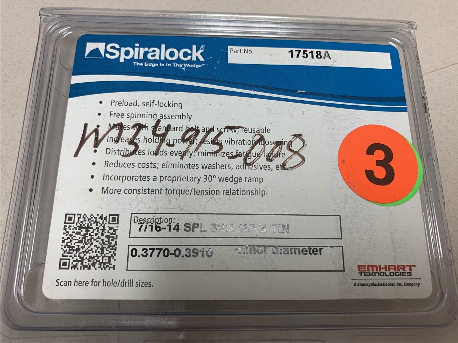 NEW PACK OF 3 SPIRALOCK 17518A TAPS 7/16-14 SPL 3RS MP B TiN W7-4 | eBay