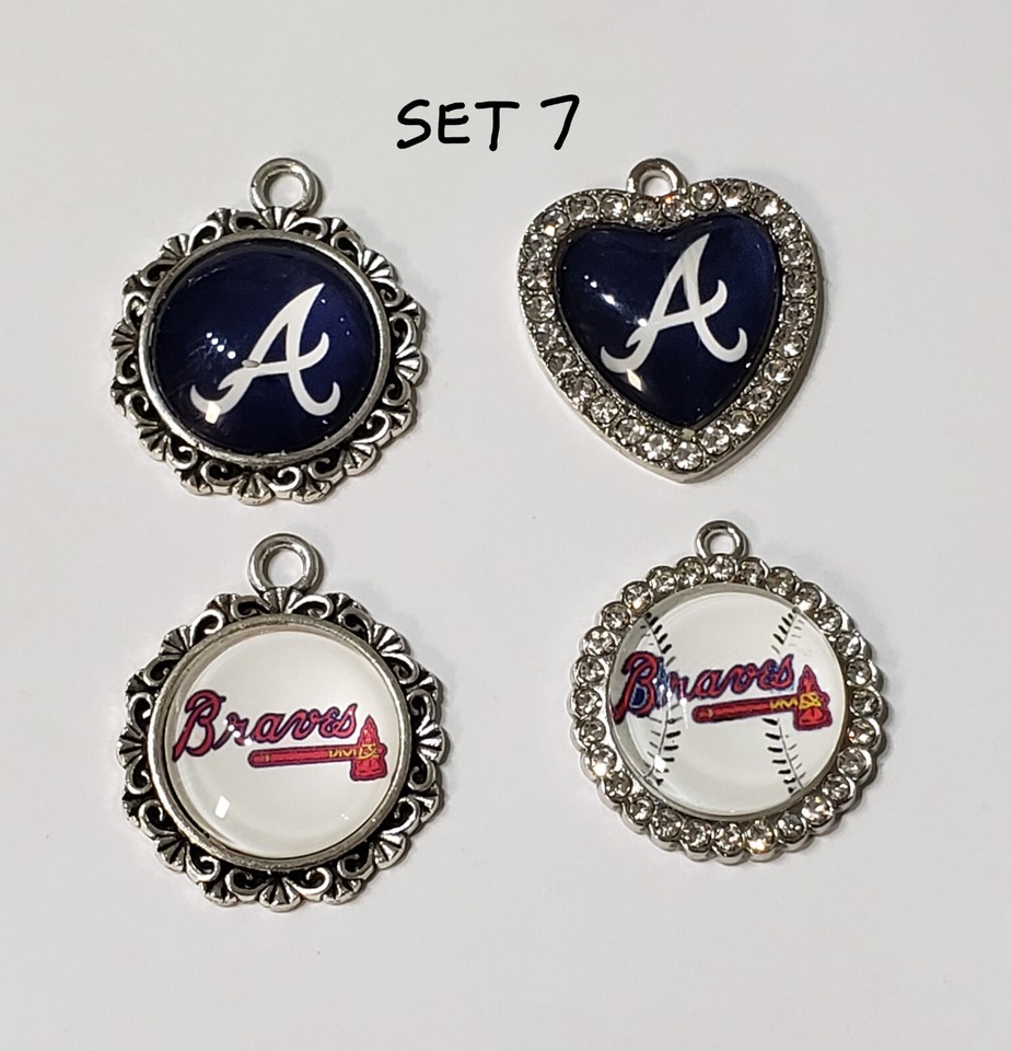 Sale set of 4 pcs charm of Atlanta Braves Baseball team CZ stones ...