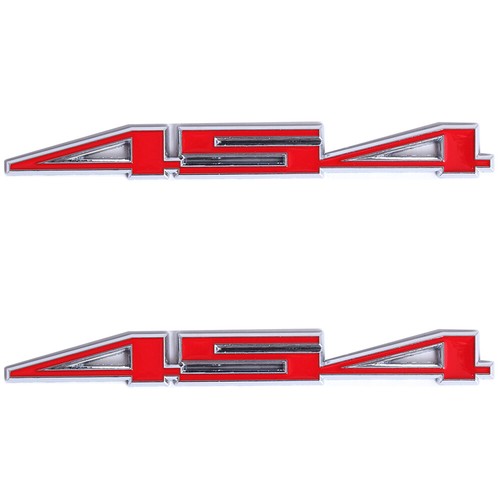 2x Red Silver 454 Metal Emblem Car Fender Rear Trunk 3D Badge Sticker ...