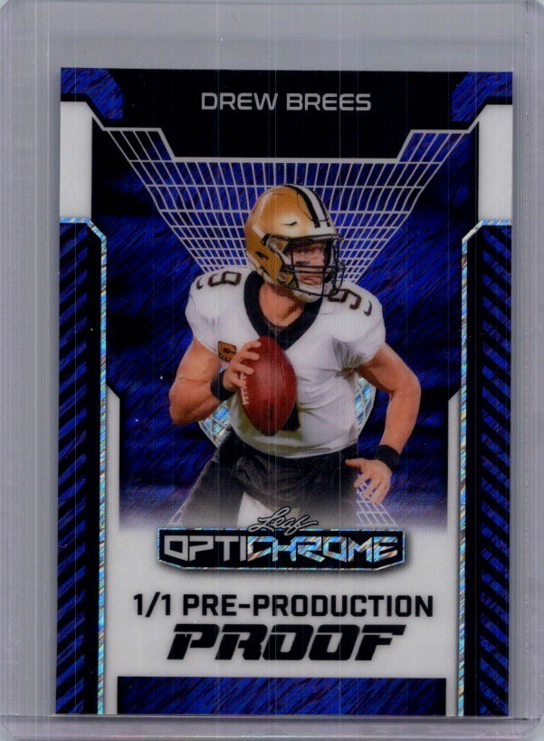 Drew Brees 2025 Leaf Optichrome #OB-19 Optimus Base - Crystal Silver /1 ...