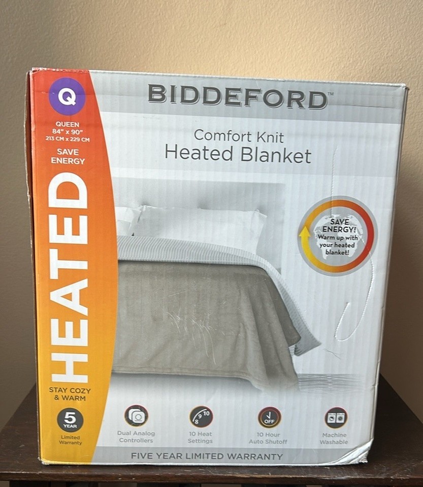Biddeford Electric Blanket Comfort Knit Beige Soft New Analog Control ...