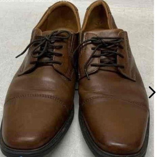 Clarks 15770 Dress Shoes Men's US 10 Brown Leather Oxford Cap-Toe Lace ...