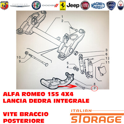 Alfa Romeo 155 4X4 Vis de Fixation Bras de Suspension Arrière Nouveau ...