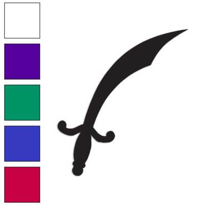 Scimitar Cutlass Sword, Vinyl Decal Sticker, Multiple Colors & Sizes ...