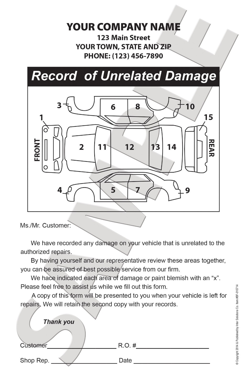Truck Damage Report Template
