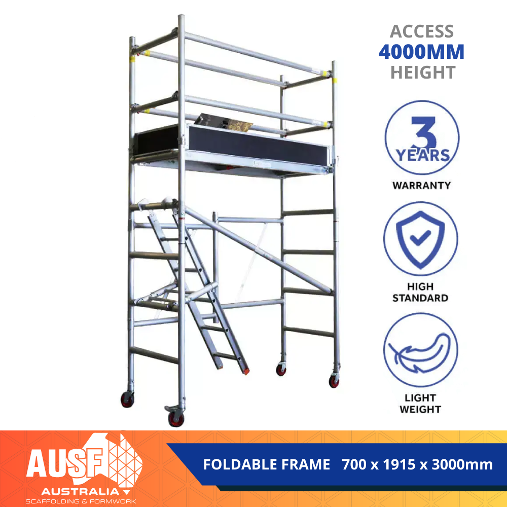 Portable Mobile Scaffold 3M Access Height 225KG Capacity & Foldable ...