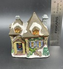 Christmas Village Log Cabin Style House Home Porcelain Snow Caps | eBay