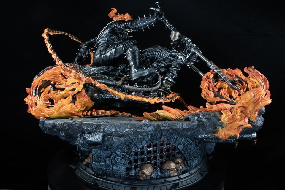 Ghost Rider On Motorcycle 1/4 Scale Statue by MAC Custom Fan Art | eBay