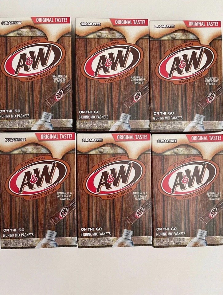 A&W Root Beer Powder Drink Mix - 12 boxes 72 sticks Sugar Free | eBay
