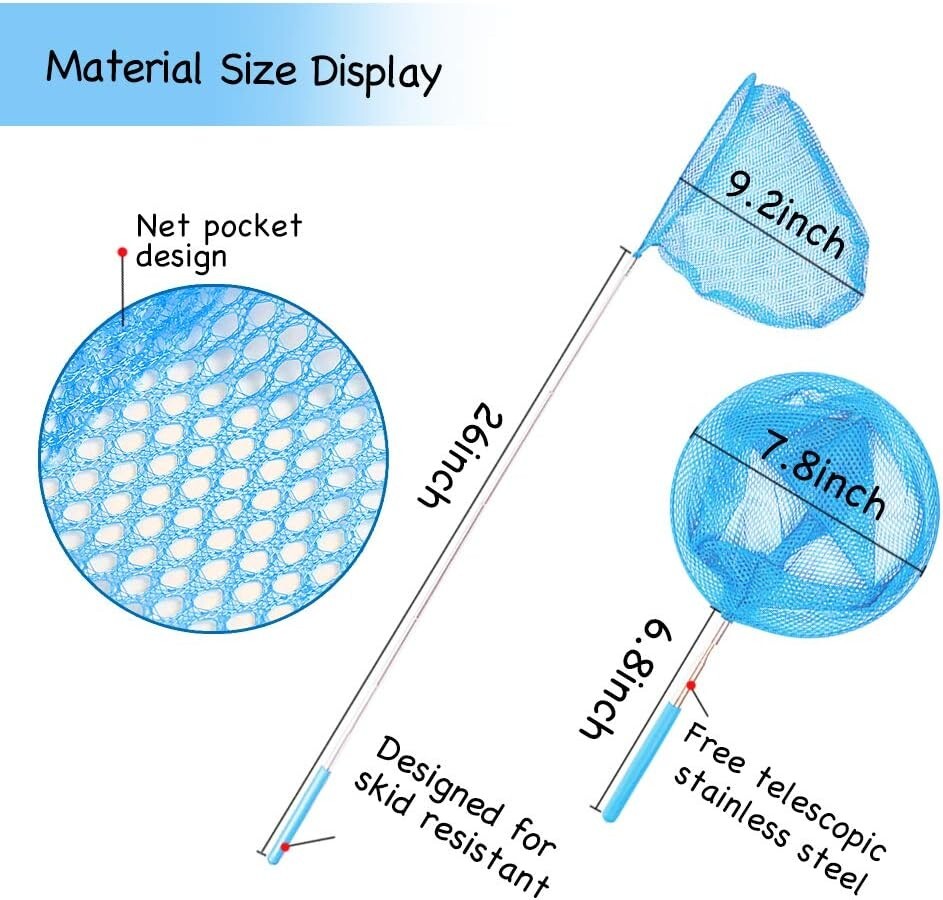 Kids Telescopic Butterfly Fishing Nets Great for Catching Insects Bugs ...