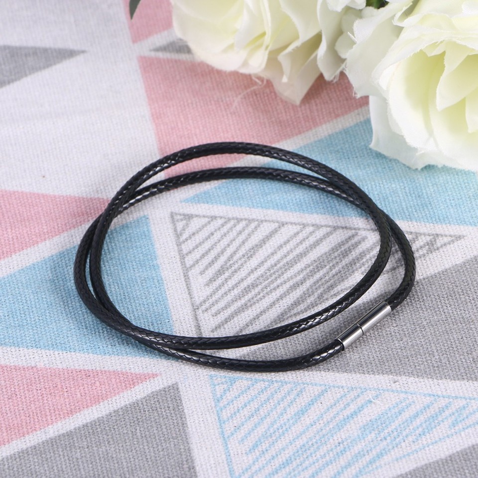 Fashion DIY Cord 3.0mm Crystal Pendant Chains Necklace Wax Ropes Stone ...