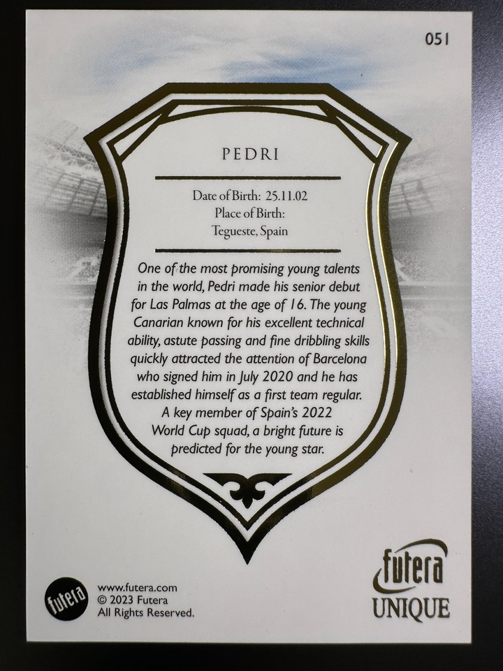 2023 Futera Unique Soccer Base - Pedri | eBay