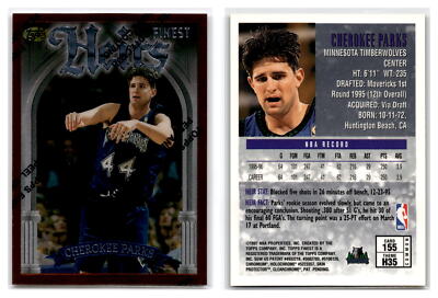 1996-97 Topps Finest #155 Cherokee Parks - Minnesota Timberwolves | eBay