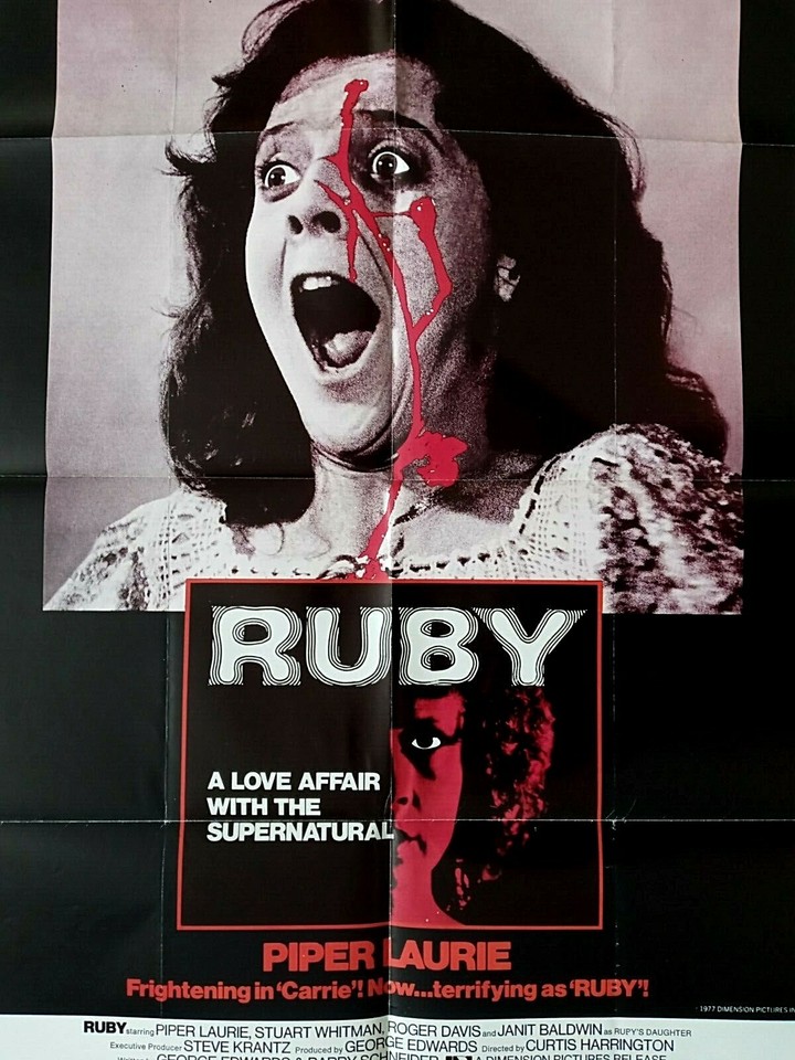 Ruby Movie Poster HORROR Janit Baldwin PIPER LAURIE Stuart Whitman ...