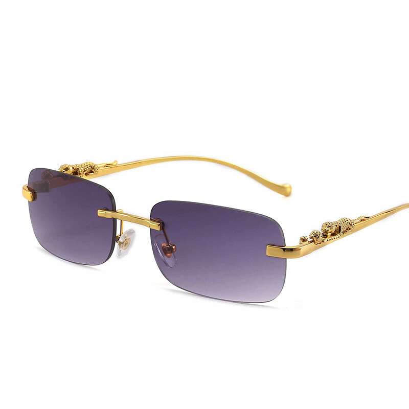 Slim Rimless Rectangle Sunglasses Women Men Fashion Frameless Sun ...