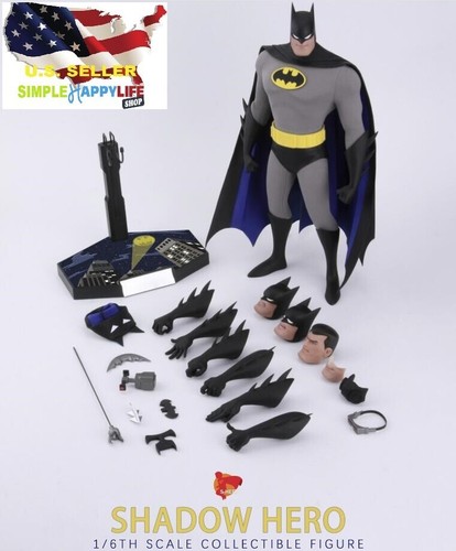 New S-HERO SH006 1/6 Shadow Hero Animation Bat Man 12" Collectible ...