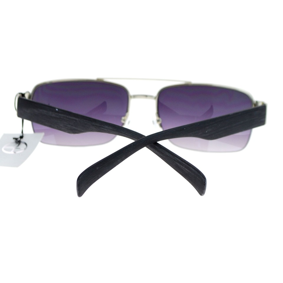 Half Rim Rectangular Frame Sunglasses Flat Top Designer Fashion | eBay