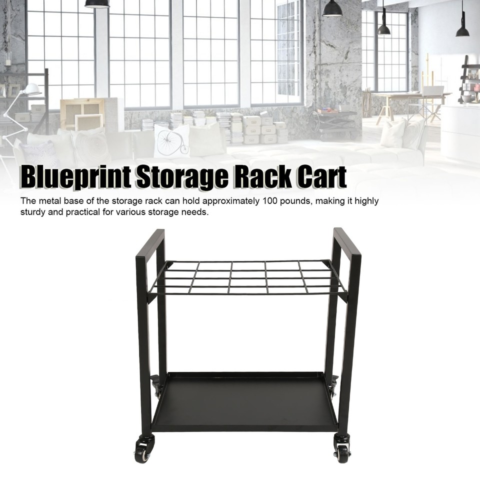 20 Slots Blueprint Storage Rack Roll File Holder Metal Blueprint ...
