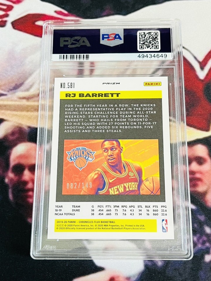 2019-20 Panini Chronicles #581 RJ Barrett Red /149 Rookie RC PSA 10 | eBay