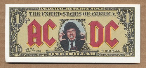 AC/DC - Moneytalks RARE promo faux one dollar bill '90 | eBay